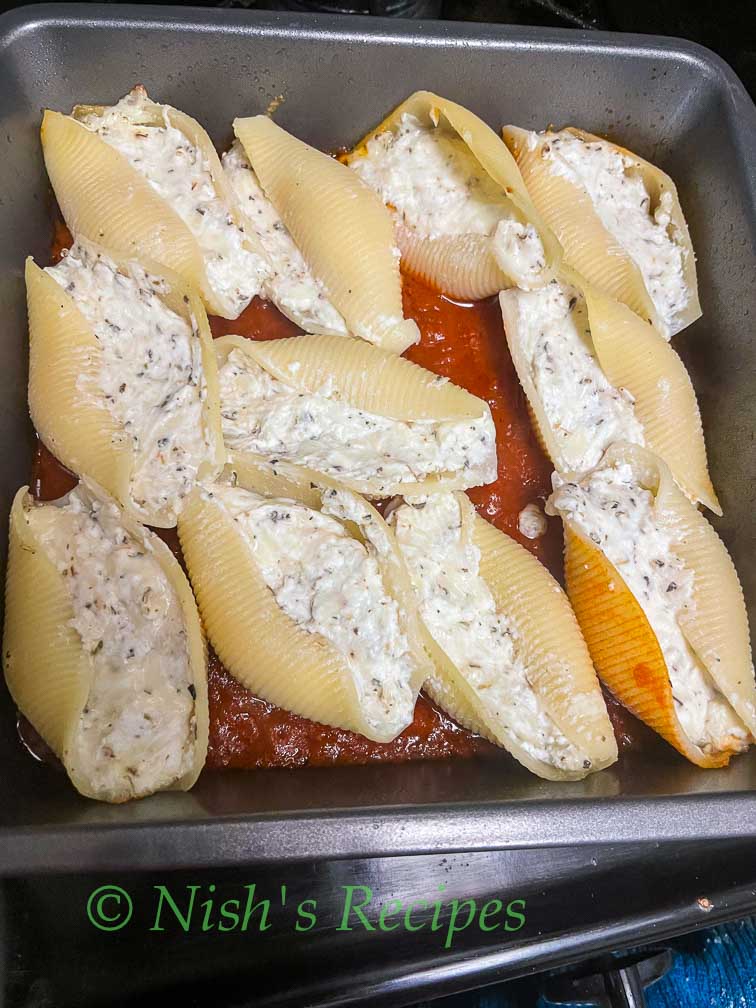 Giant Cheese Stuffed Shells » Nish's Recipes » Pasta » Giant Shell Pasta